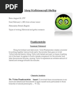 Frankenstein - Character List | PDF | Frankenstein