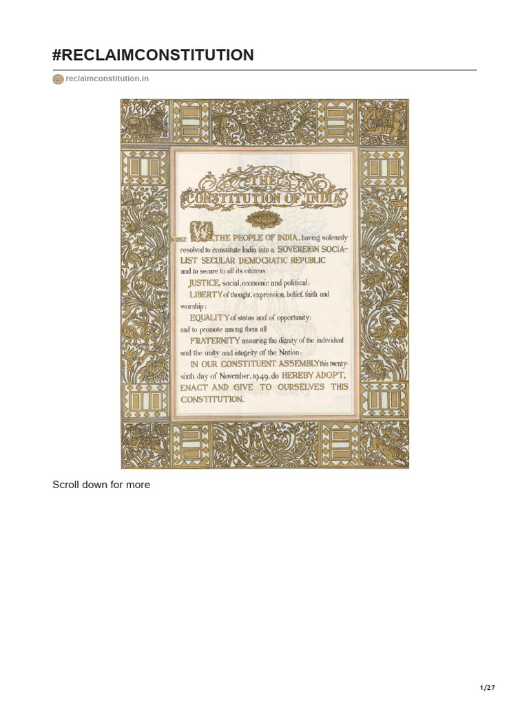 Reclaimconstitution - in RECLAIMCONSTITUTION | PDF