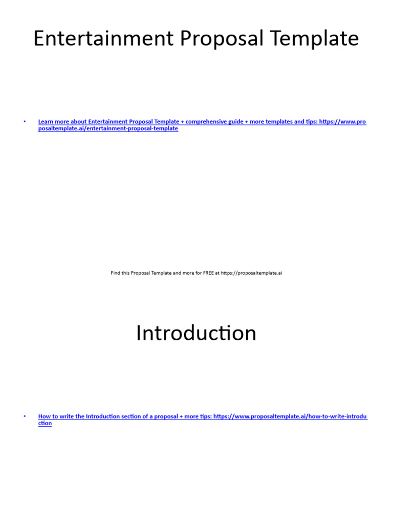 Entertainment Proposal Template Free | PDF | Jazz | Popular Music