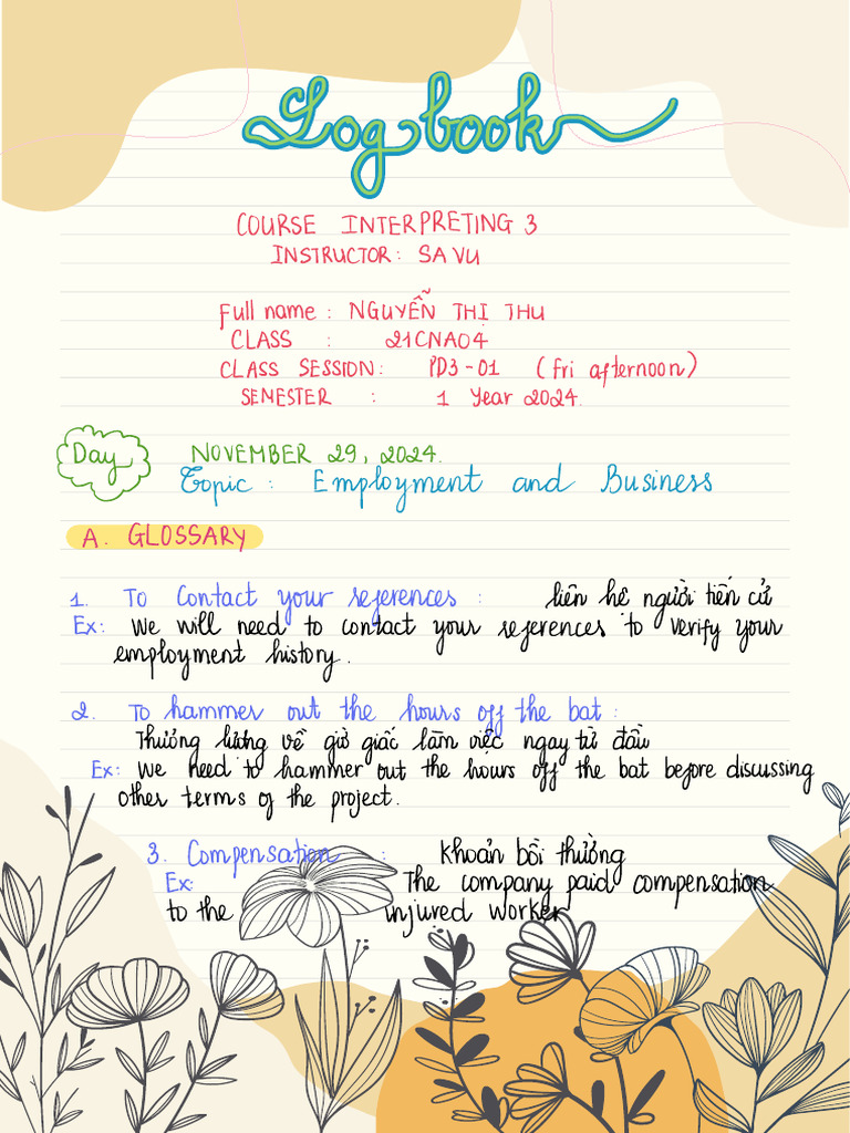 Logbook - Interpreting 3 (Ms Sa) 2 | PDF
