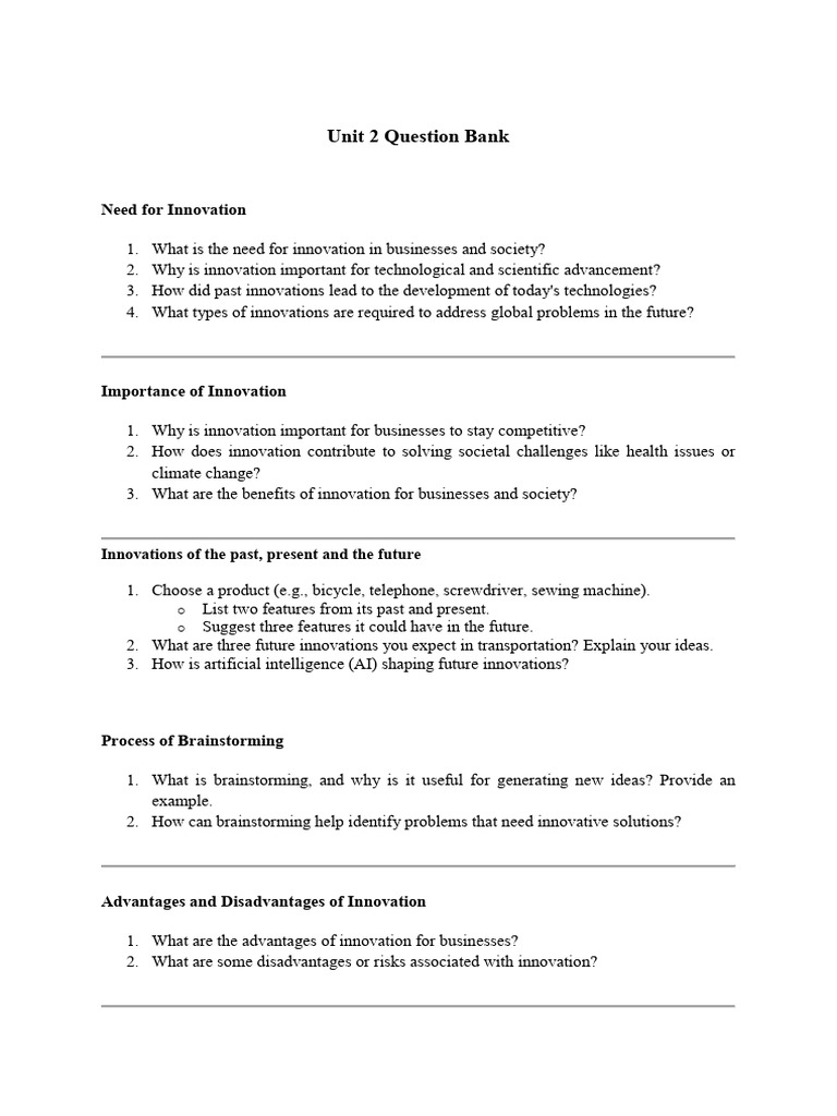 Unit 2 Question Bank | PDF