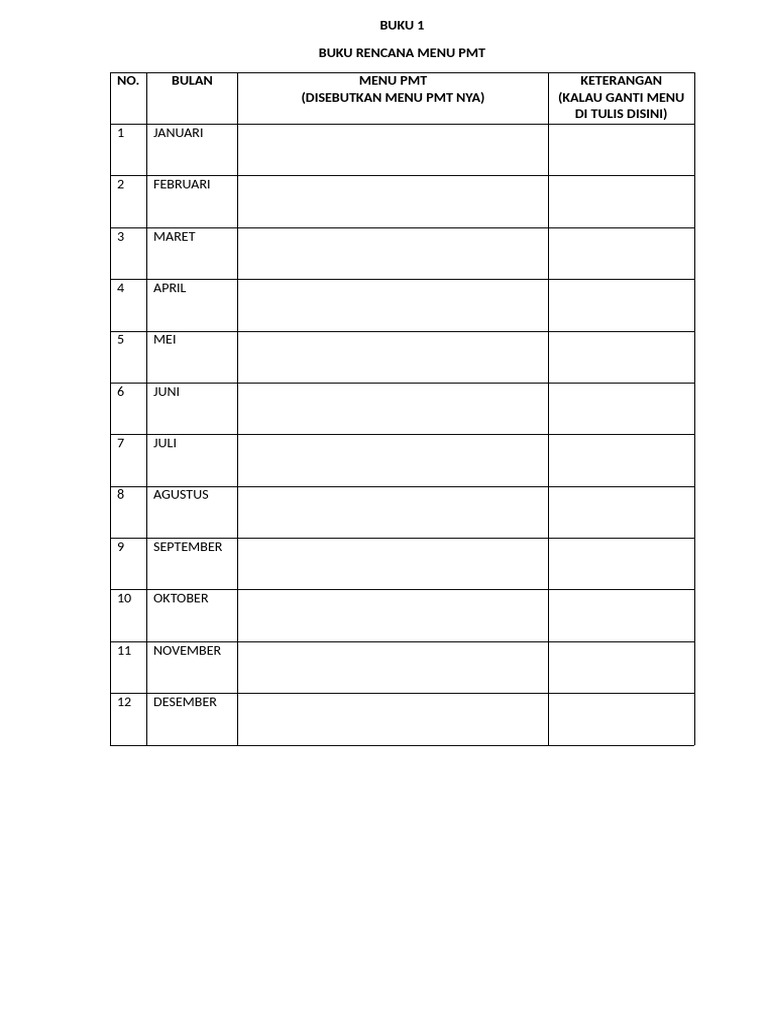 Format Buku-Buku Posyandu | PDF