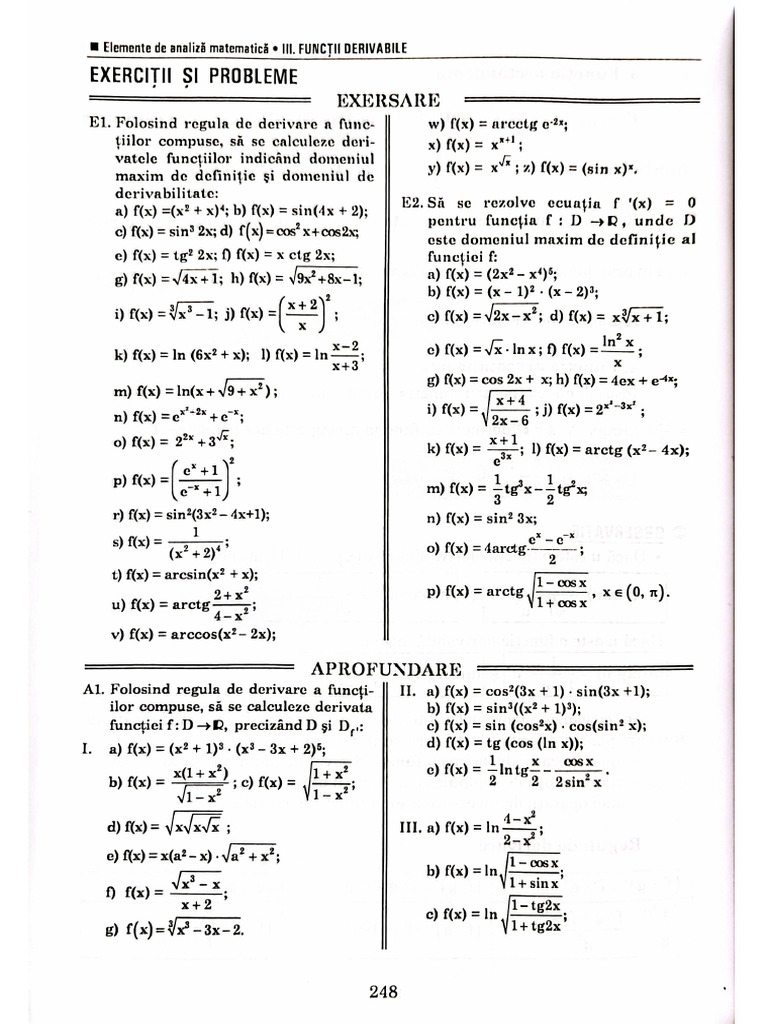 Derivarea Funcției Compuse A 11a | PDF