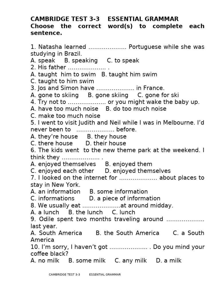 CAMBRIDGE TEST 3-3 | PDF