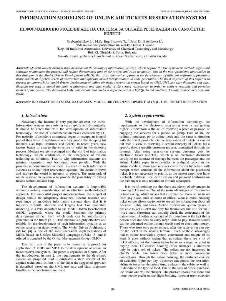 Information Modeling of Online Air Ticke | PDF | Conceptual Model ...