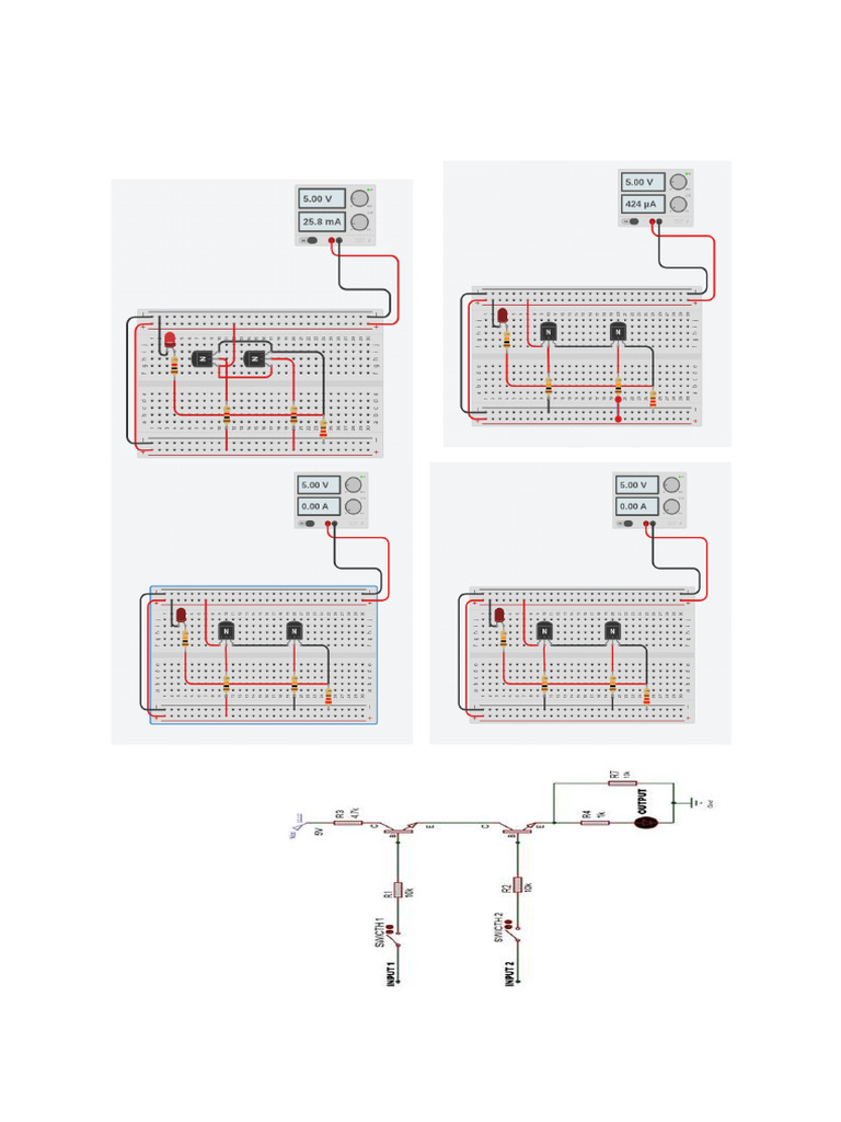 Logic Gates Using Transister | PDF