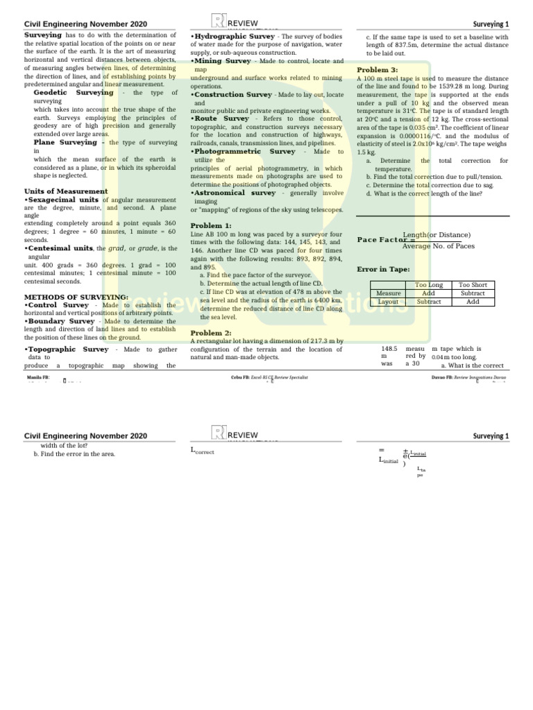 Surveying Techniques and Calculations | PDF | Surveying | Geodesy