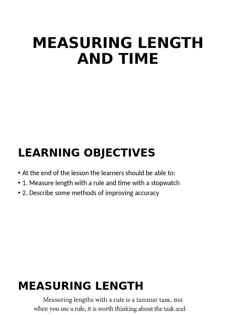 Length and Time Measurement Guide | PDF