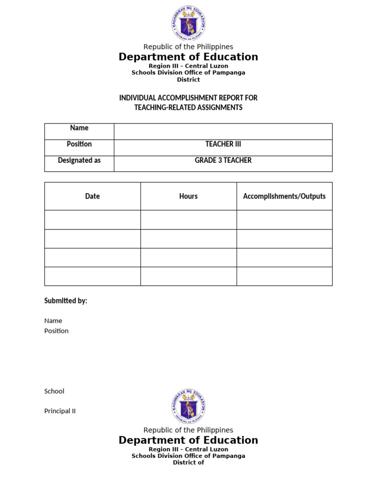 2 Accomplishment-Report - Authority-To-Render-Overtime | PDF