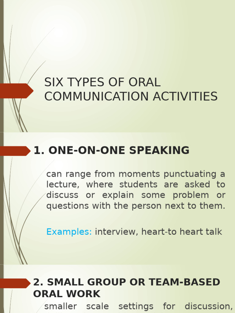 Six Types of Oral | PDF