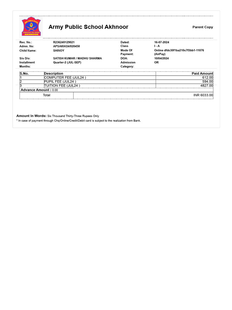 Erp - Awesindia.edu - in FeeReceipts PrintFeeReceiptParent11111 | PDF
