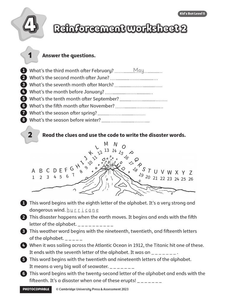KBNGESS KidsBox Level5 Unit4 Reinforcement Worksheet 2 | PDF
