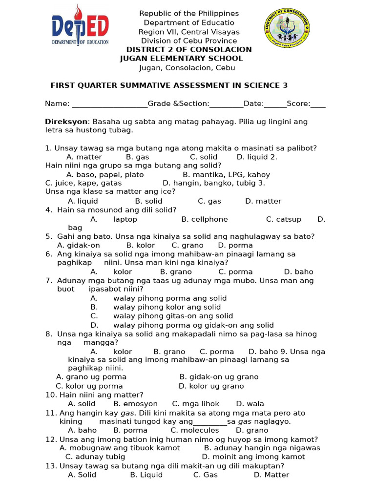 q1 Science 3 | PDF