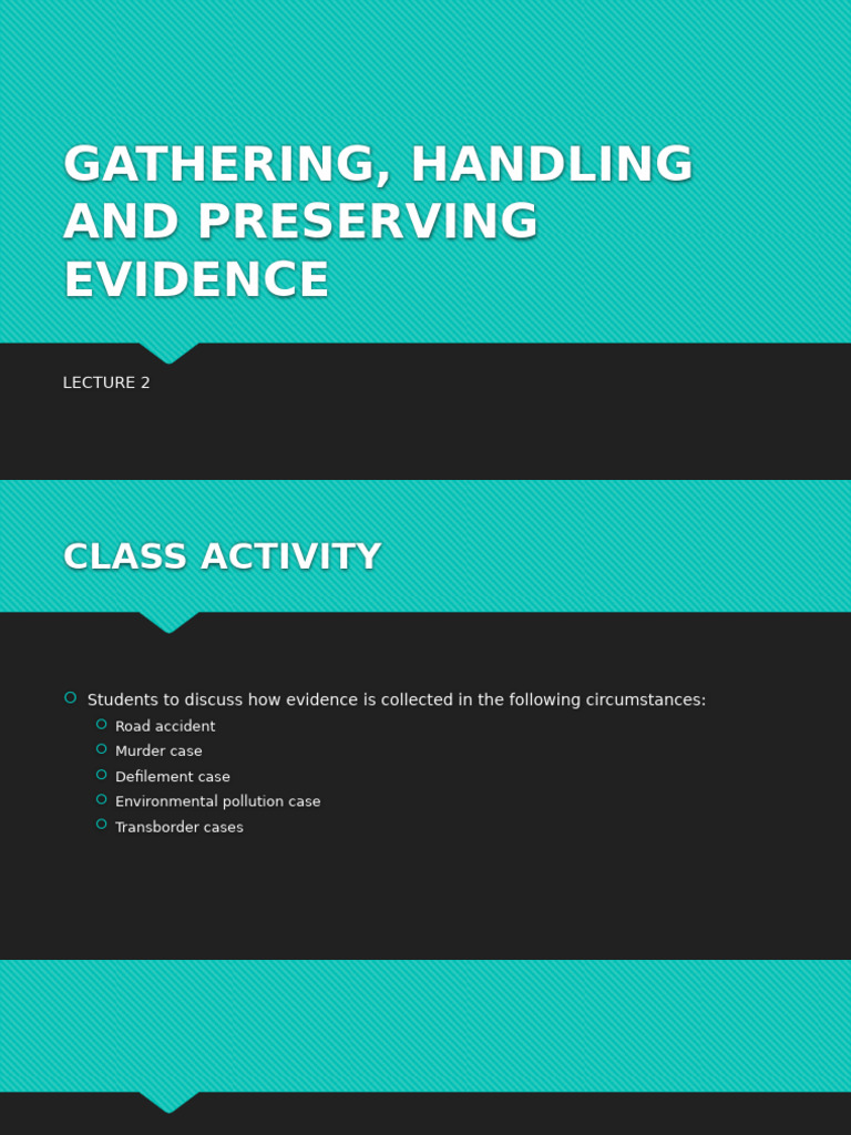 Evidence Collection and Preservation Guide | PDF | Relevance (Law ...