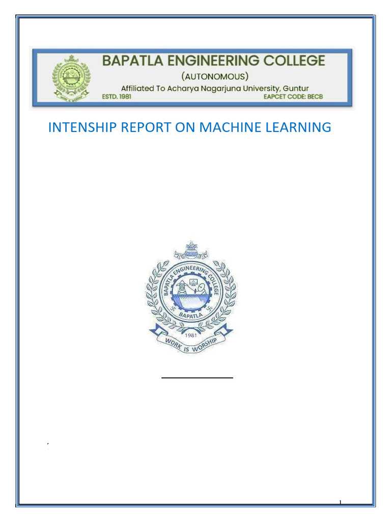 Machine Learning Internship Report | PDF | Machine Learning | Cross ...