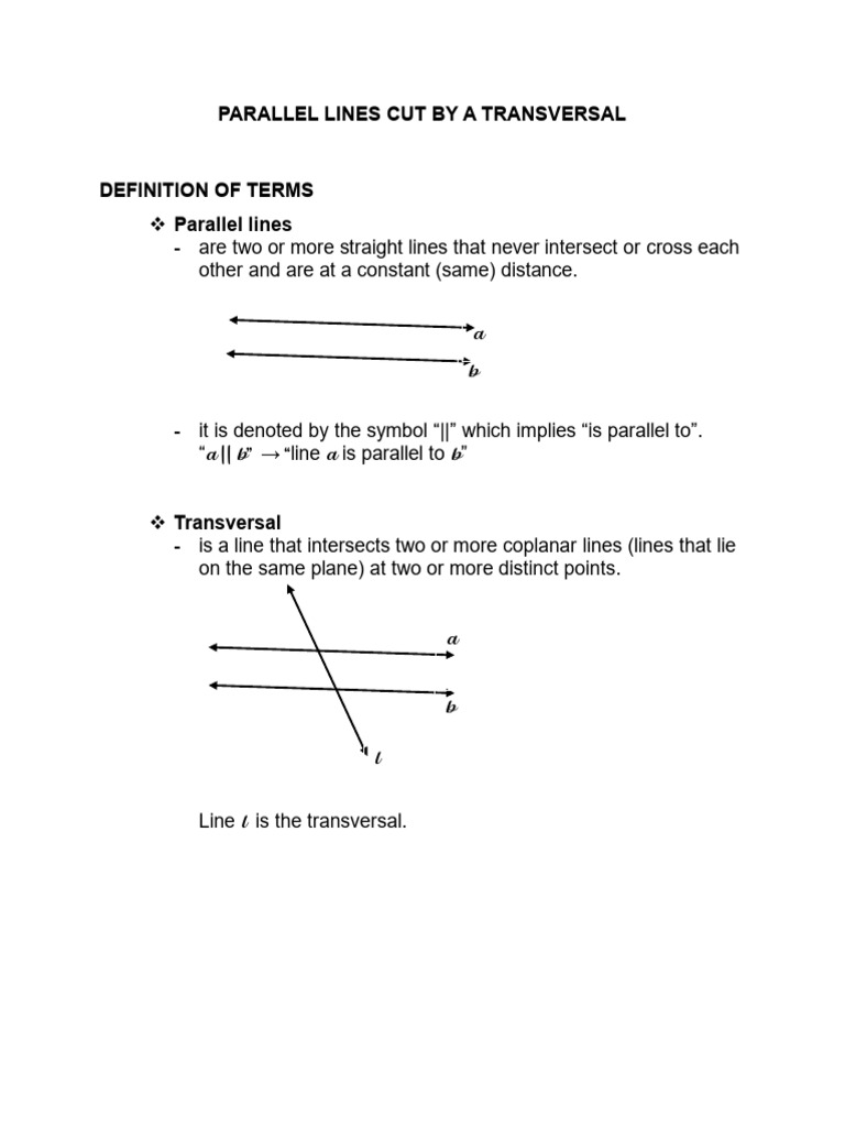 Parallel Lines Cut by A Transversal 8 | PDF | Angle | Space