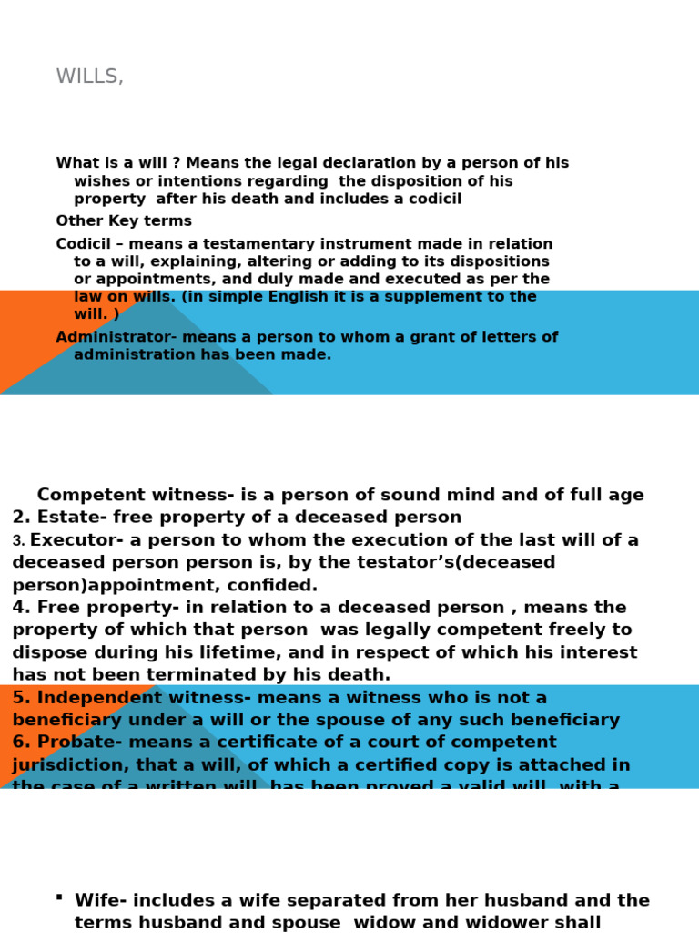 WILLS- CLASS 1 | PDF | Will And Testament | Common Law