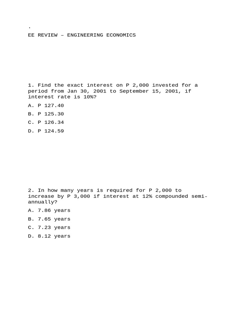 Engg Econ Discussion | PDF | Interest | Depreciation