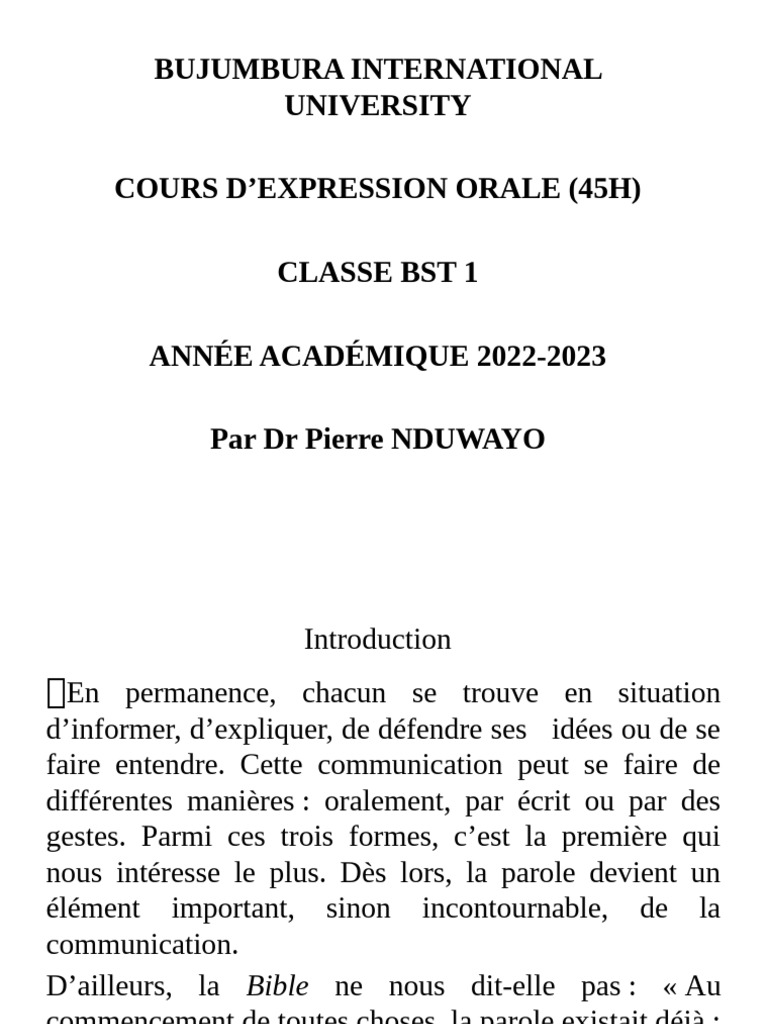 Maîtrise de l'Expression Orale en Français | PDF | Guillemet | Phrase