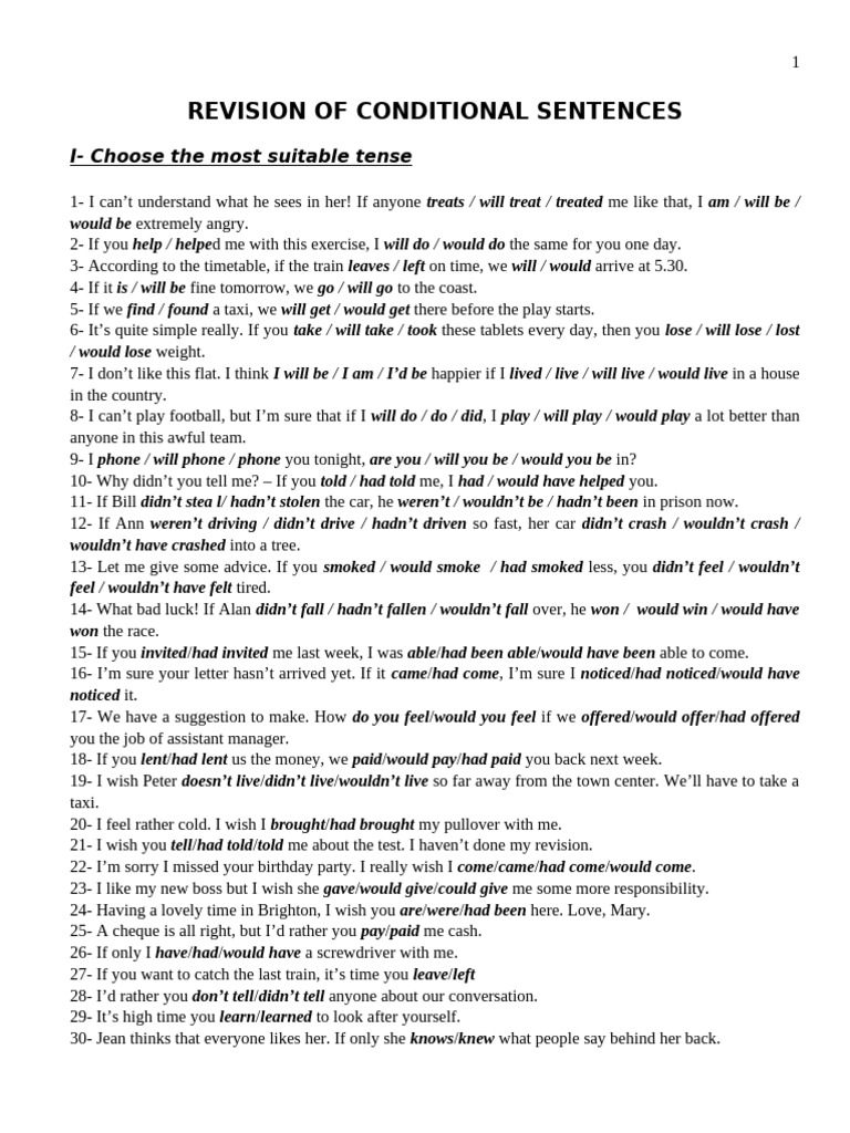 Conditional sentences_extra | PDF