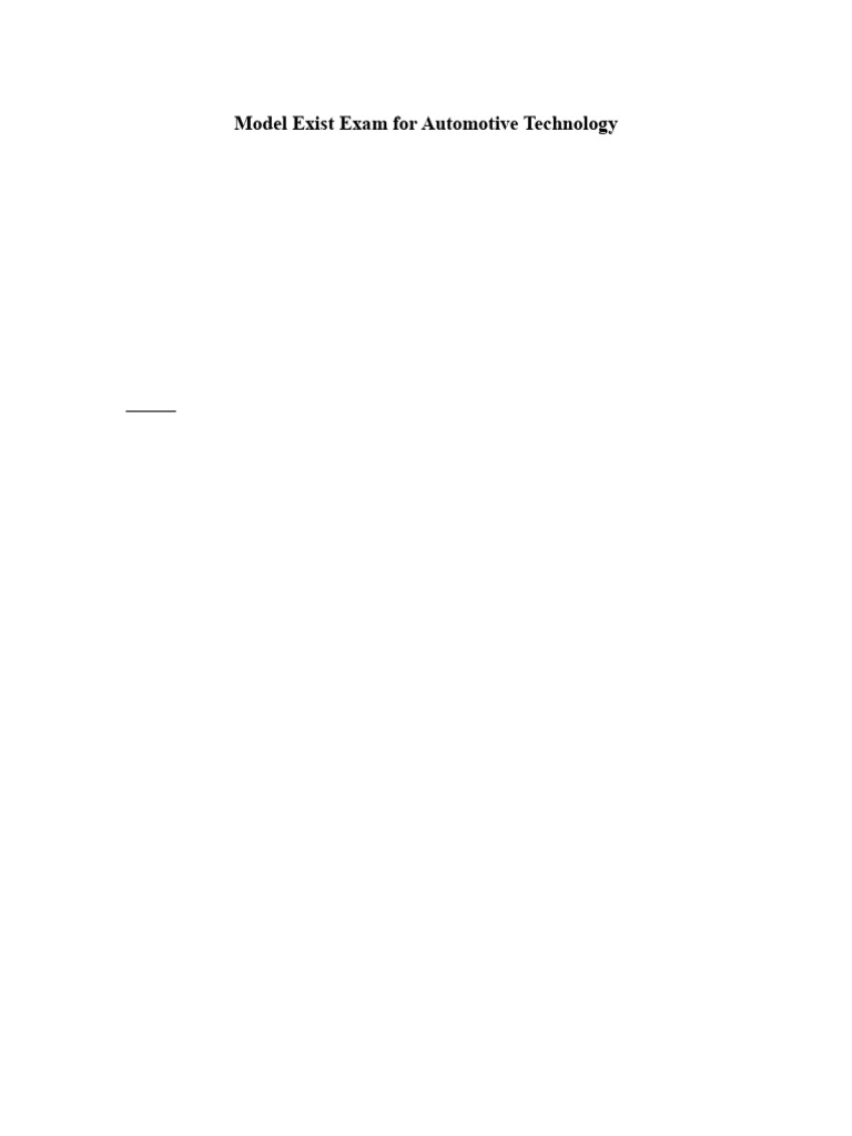 Model Exam AUT - 2024 - New | PDF | Electric Motor | Clutch