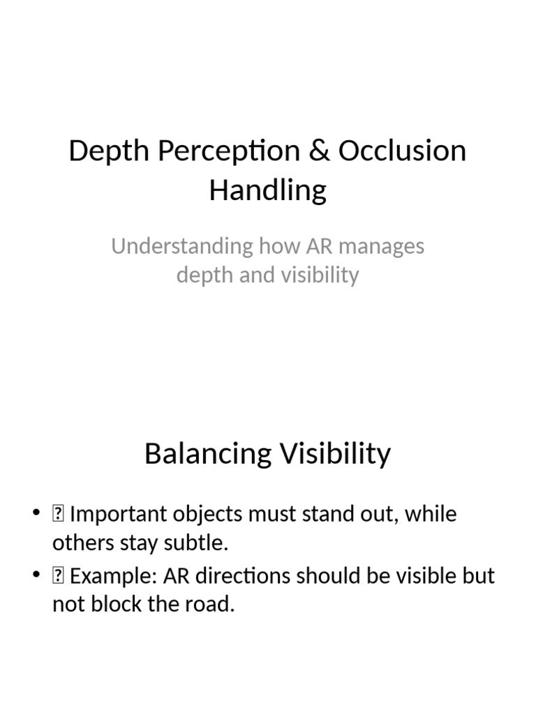 AR Depth Perception Presentation | PDF