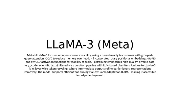 LLaMA-3 Revolutionary AI Architecture Overview | PDF