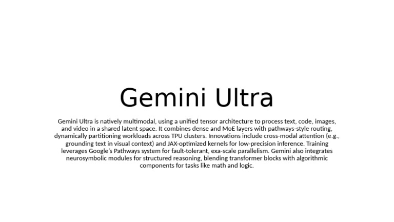 Gemini Ultra Revolutionary AI Architecture Overview - Copy (3) | PDF