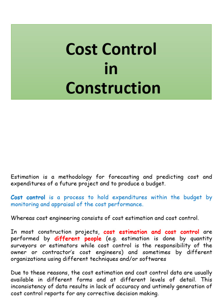 21 Cost Control PDF Cost Accounting Business