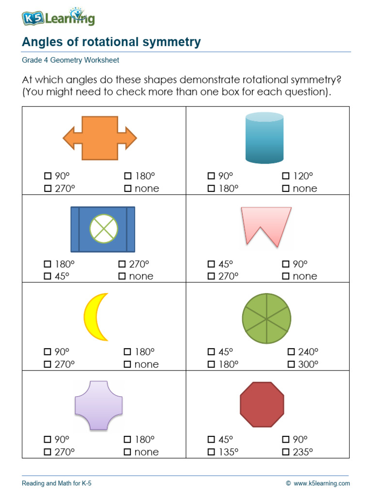 Grade 4 Geometry Rotational Symmetry B | PDF
