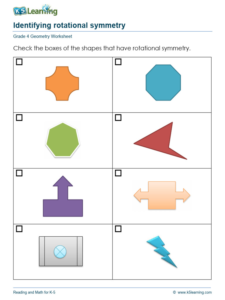 Grade 4 Geometry Rotational Symmetry A | PDF