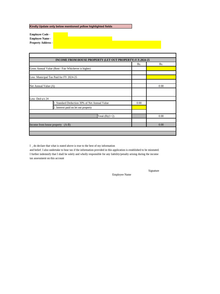 Oth4 Income From Let Out Property FY 2024-25-4 Income From Let Out Property FY 2024-25 | PDF