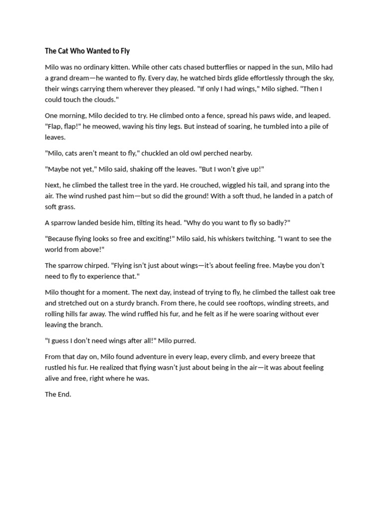 The Cat Who Wanted To Fly | PDF