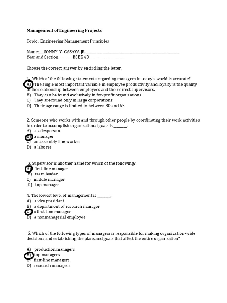 Engineering Management | PDF | Efficiency | Skill