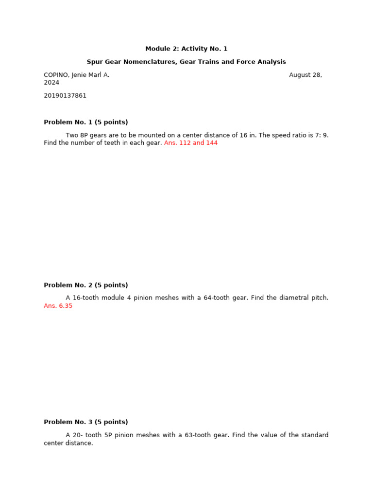 Module 2 Activity No. 1 | PDF