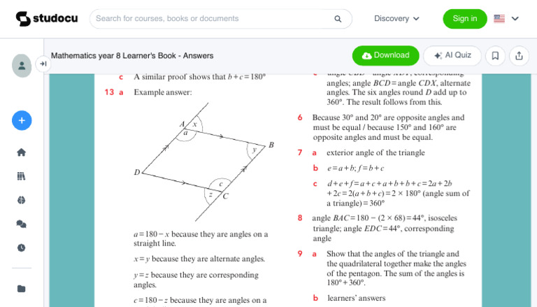 Mathematics Year 8 Learner's Book - Answers - Learner's Book Answers Unit 1 Getting Started 1 A ...
