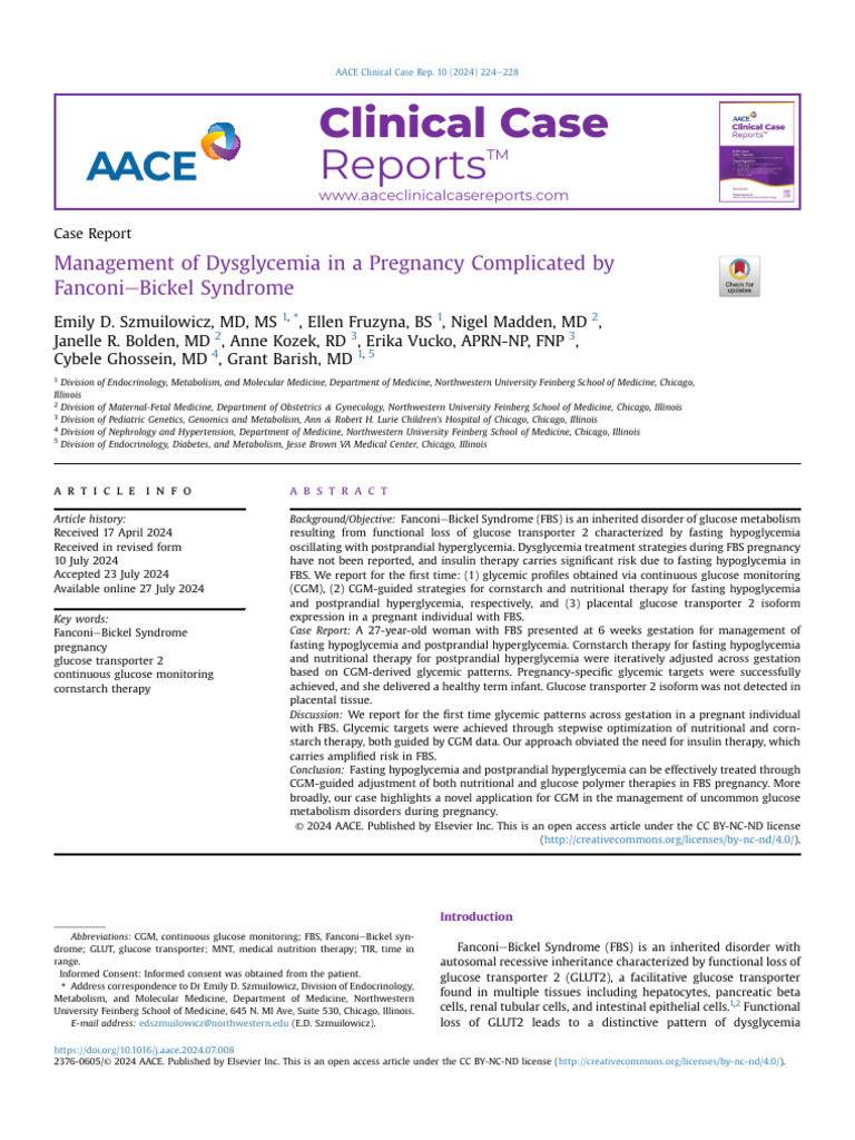 Management of Dysglycemia in A Pregnancy Complicated - 2024 - AACE ...
