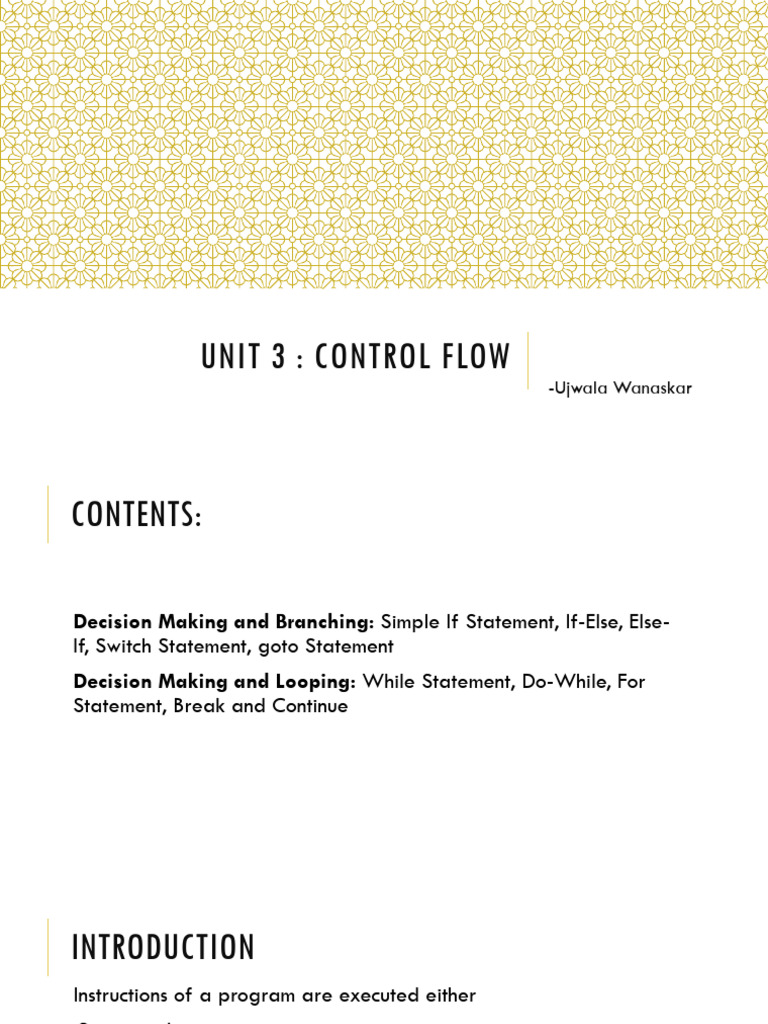 Unit 3 Control Flow Lect 1 Pdf Control Flow Computer Engineering 2690
