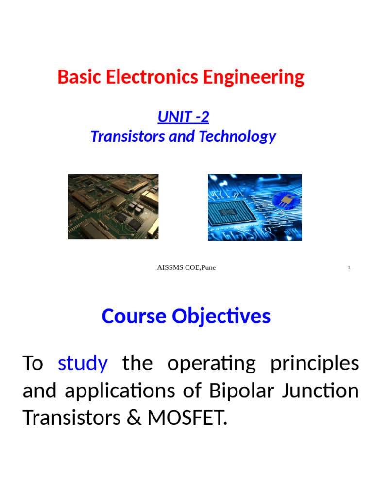 Unit-2-Transistors and Technology | PDF | Bipolar Junction Transistor | Field Effect Transistor