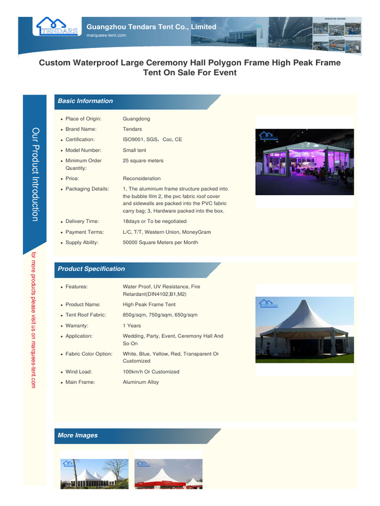 Custom Waterproof Large Ceremony Hall Polygon Frame High Peak Frame ...