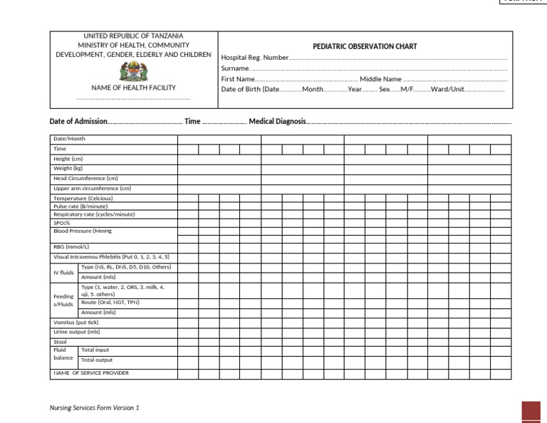 7. Pediatric Observation Chart-1 | PDF