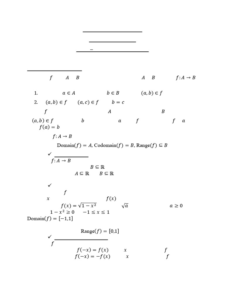 Mathematics Gist Functions & Graphs CLASS XI | PDF | Function (Mathematics) | Algebra