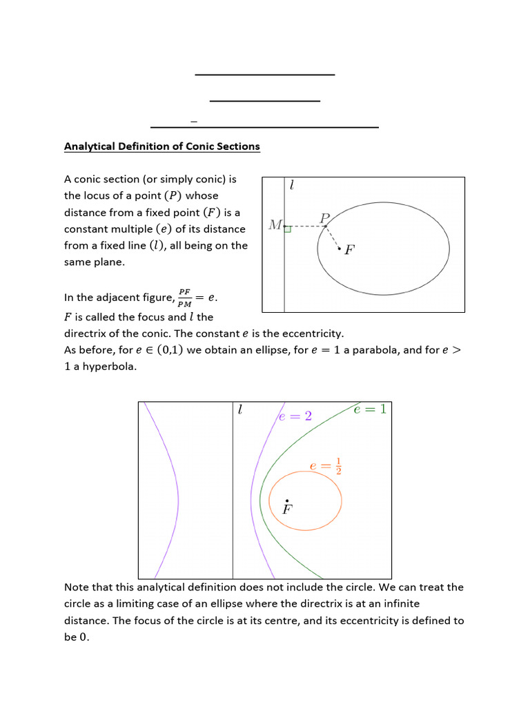 Conic Sections: Parabola, Ellipse, Hyperbola | PDF | Ellipse ...