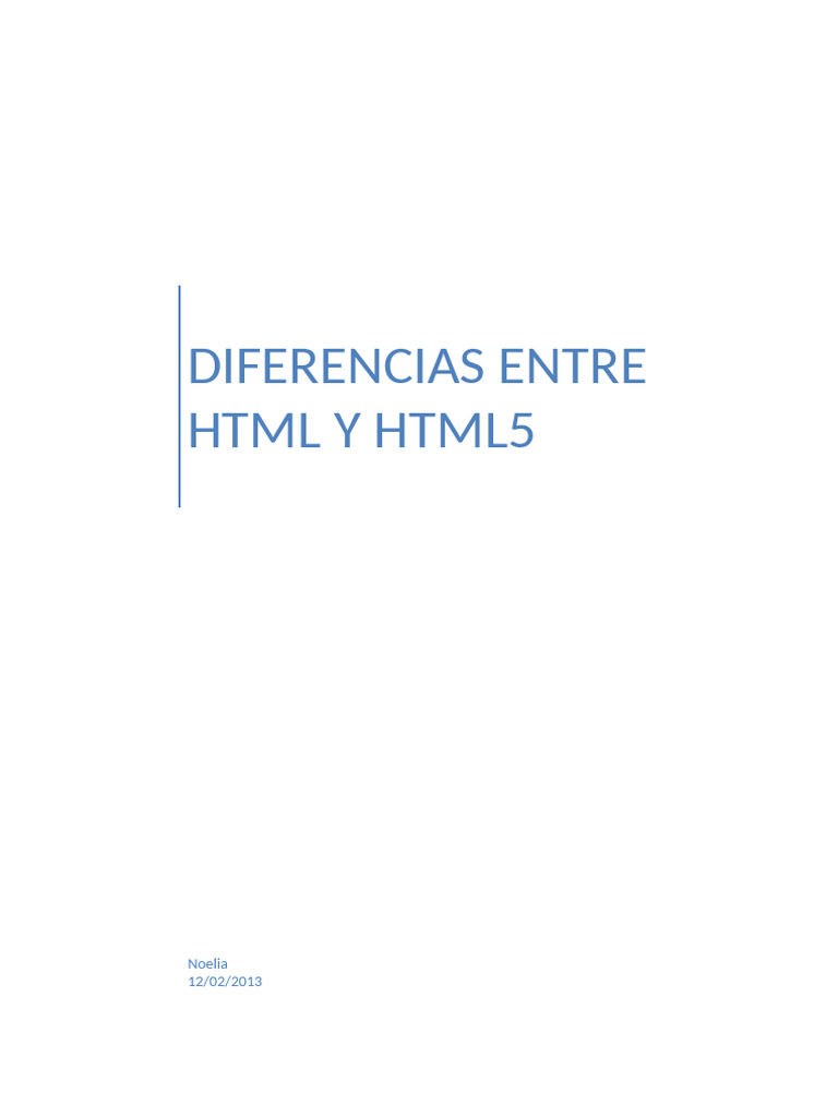 D3 - Diferencias HTML y HTML5- Noelia | PDF | Red mundial | Internet y web