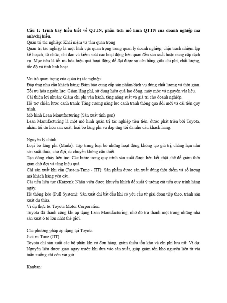 Tự luận QTVH | PDF