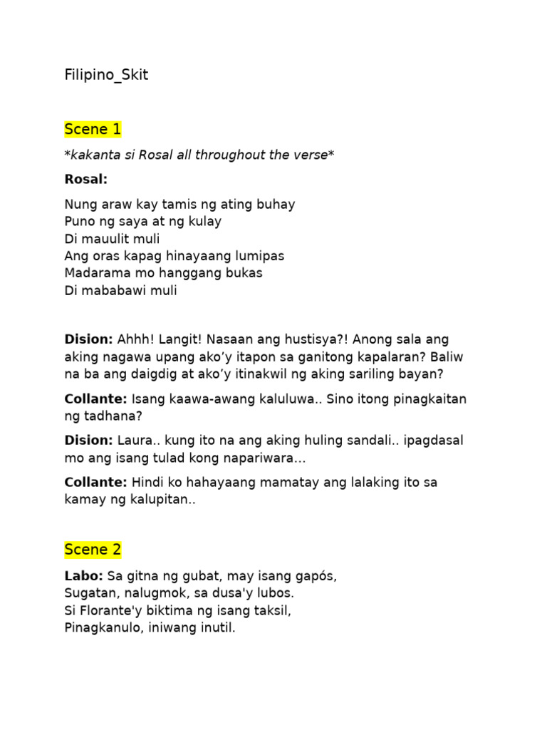 Filipino Skit2 | PDF