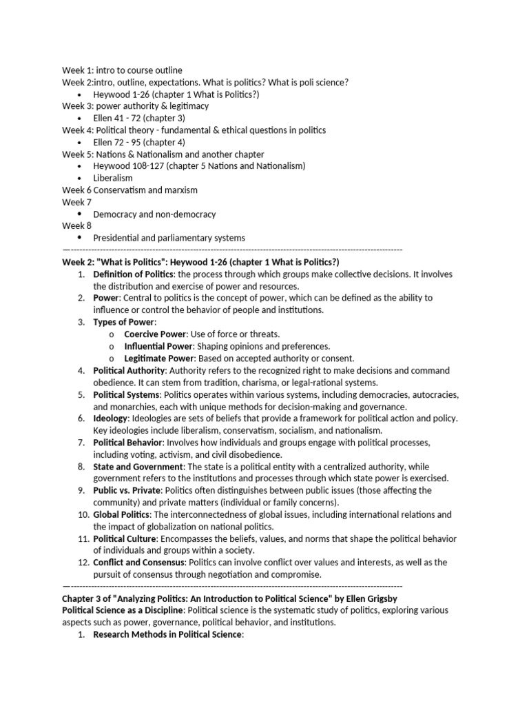 Political Science Course Overview | PDF | Liberalism | Nationalism