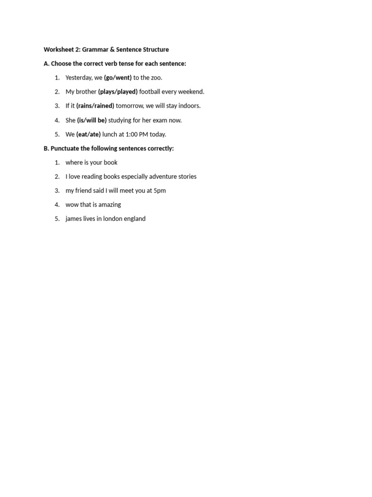 Cambridge Primary Checkpoint English Practice Worksheets 2 | PDF