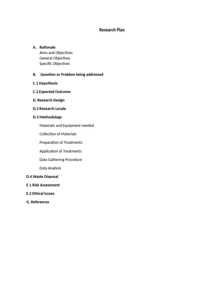 Research Plan Format | PDF
