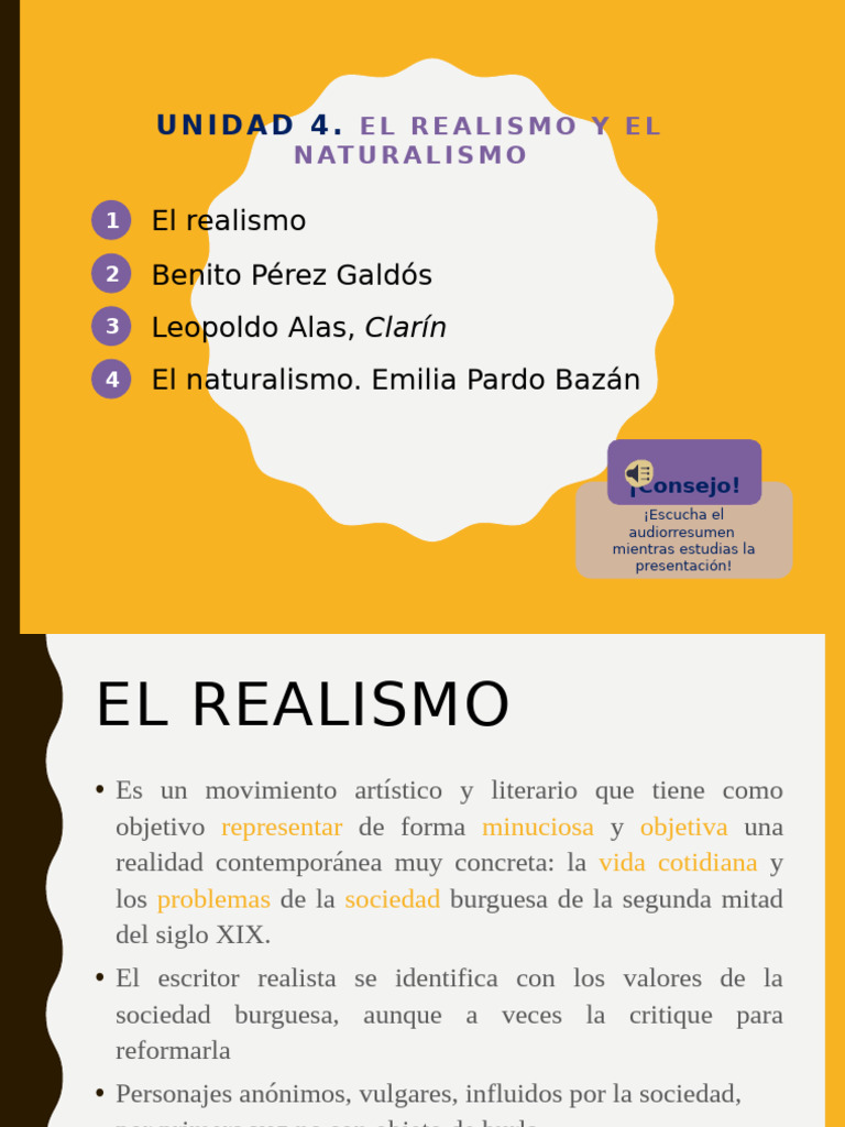 U4 Presentacion Realismo y Naturalismo | PDF | Realismo literario